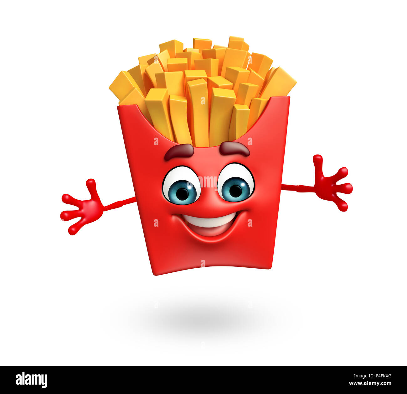 3d rendered illustration of french fries cartoon character Stock Photo ...