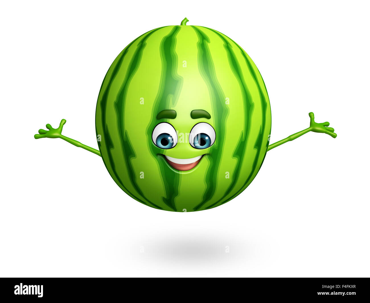 3d rendered illustration of watermelon cartoon character Stock Photo ...