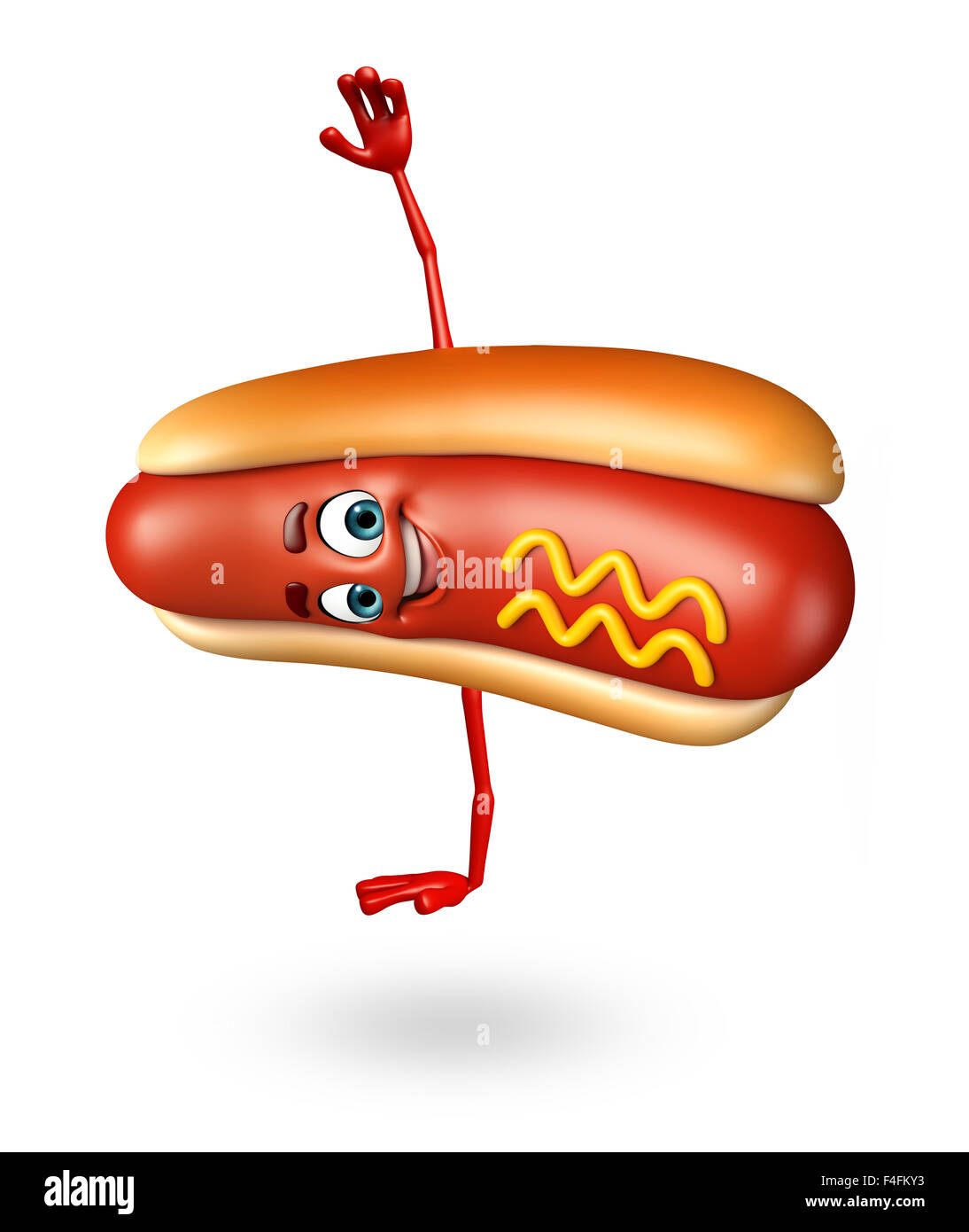 3d rendered illustration of hot dog cartoon character Stock Photo - Alamy