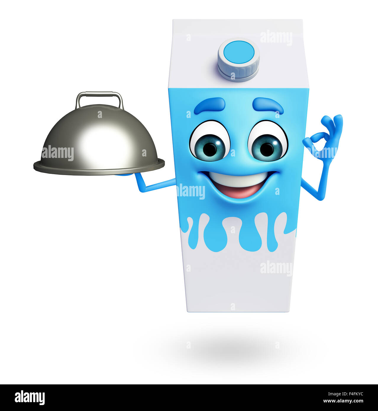 3d rendered illustration of milk cartoon character Stock Photo - Alamy