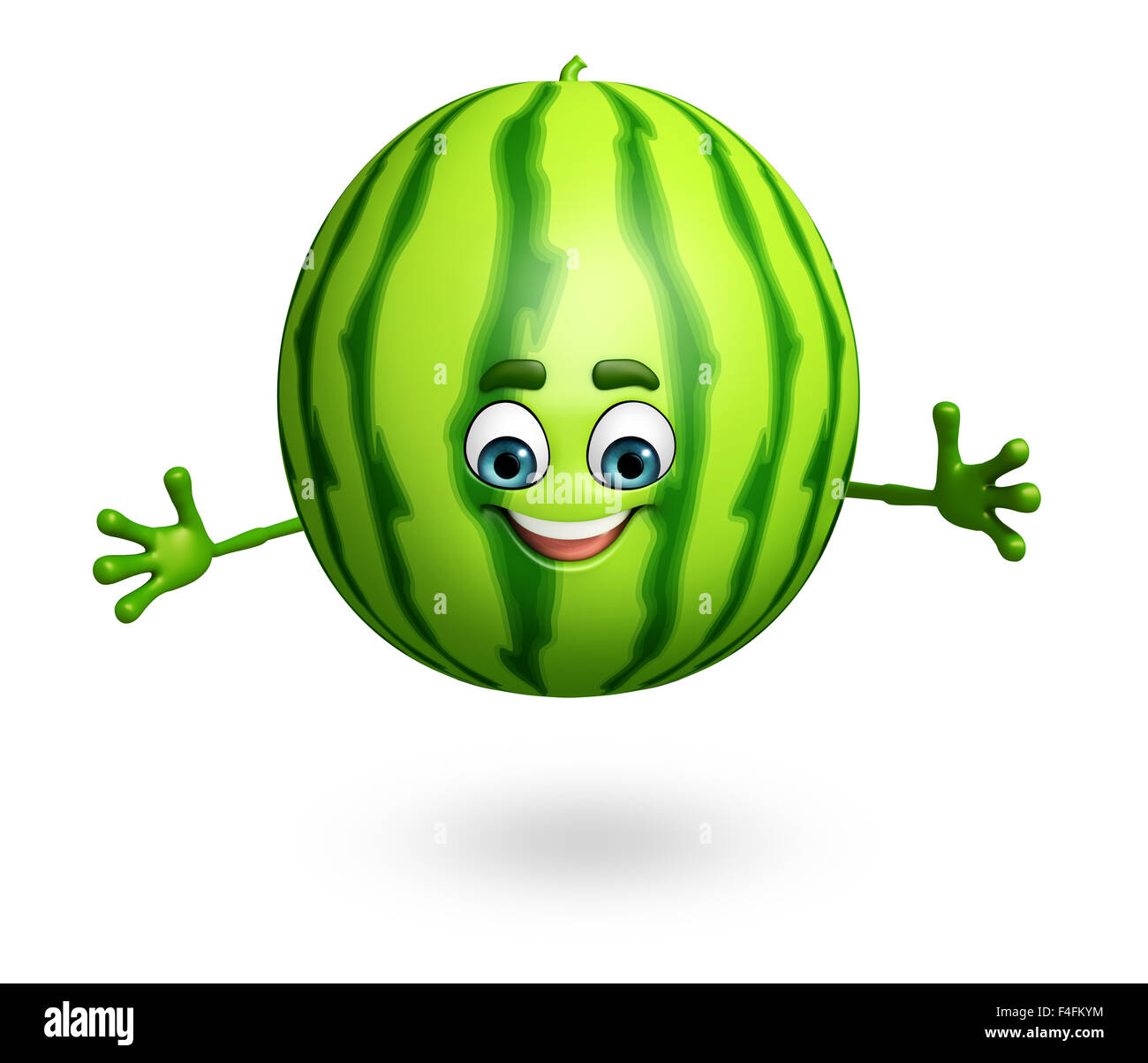 3d rendered illustration of watermelon cartoon character Stock Photo ...