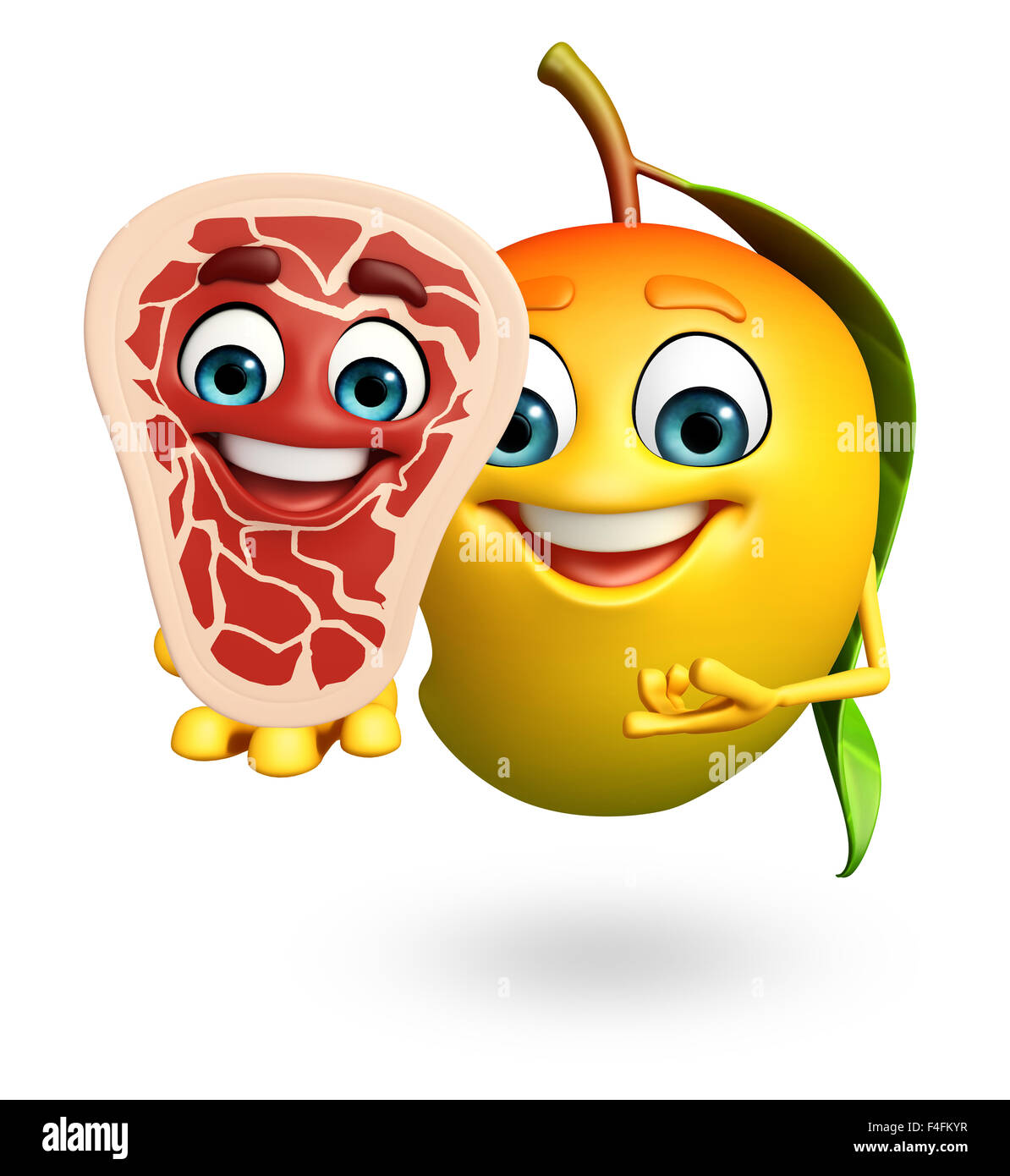 3d rendered illustration of mango cartoon character Stock Photo - Alamy