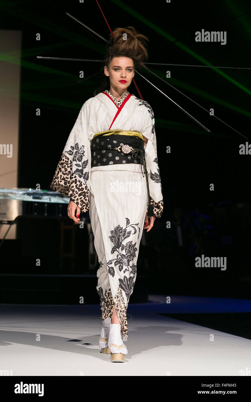 Tokyo, Japan. 17th October, 2015. A model wearing fashion brand ...