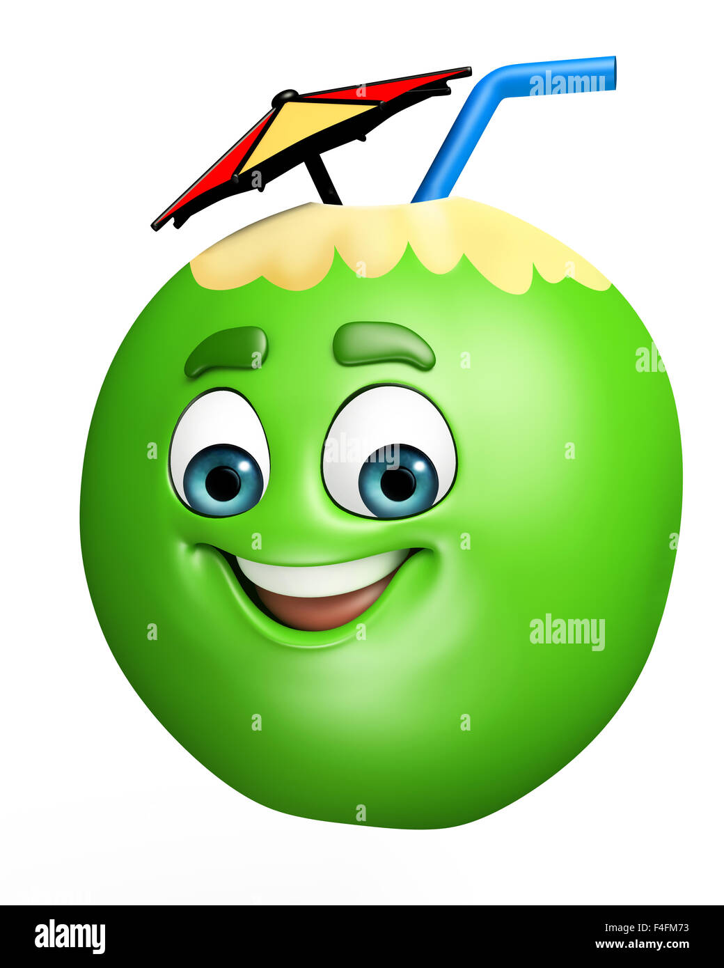 3d rendered illustration of coconut cartoon character Stock Photo - Alamy