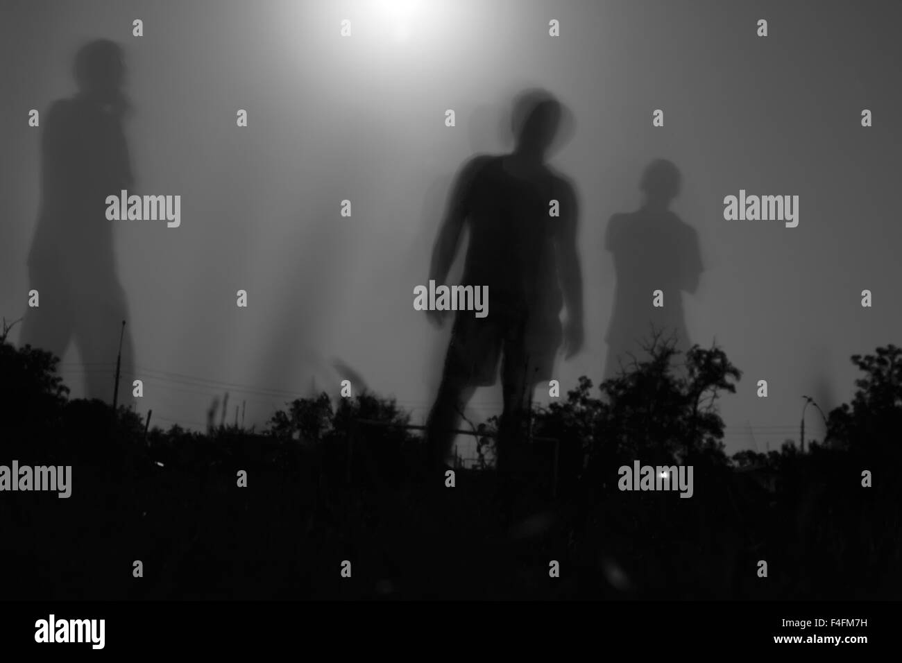 Fury moonlight. Shadows among the people Stock Photo - Alamy