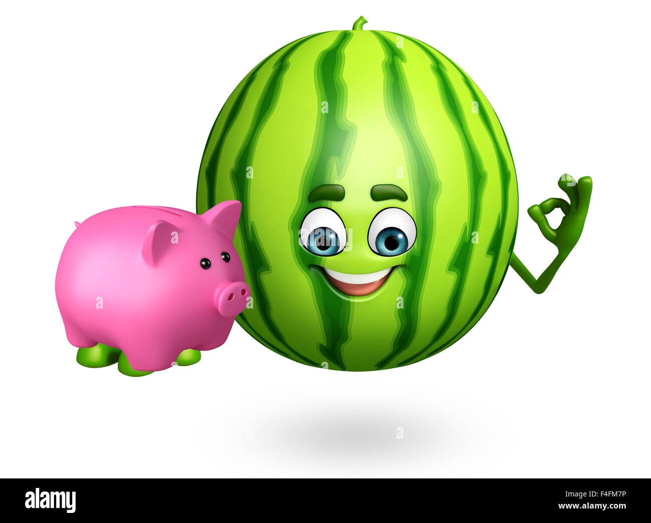 3d rendered illustration of watermelon cartoon character Stock Photo ...