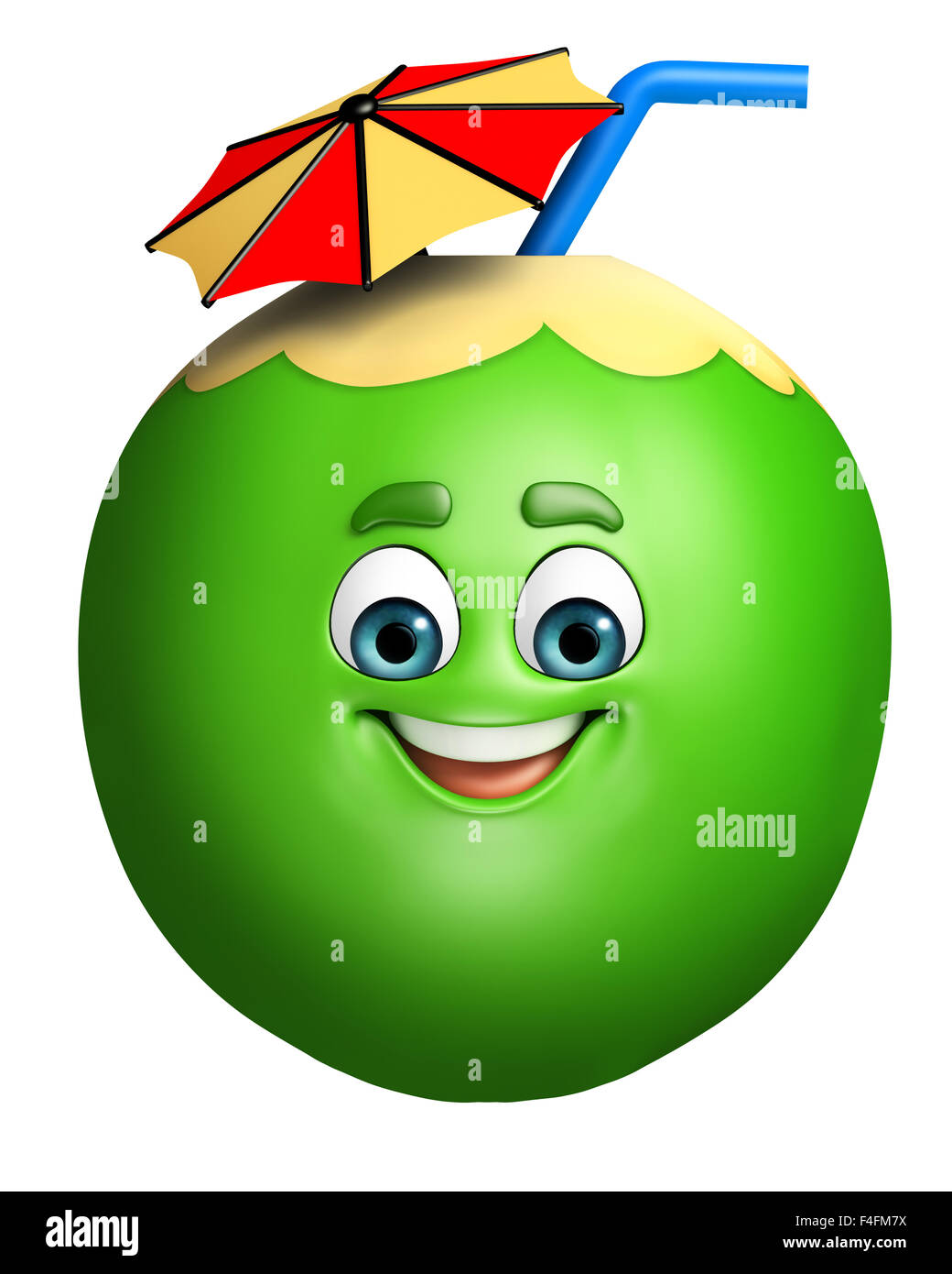 3d rendered illustration coconut cartoon Cut Out Stock Images ...