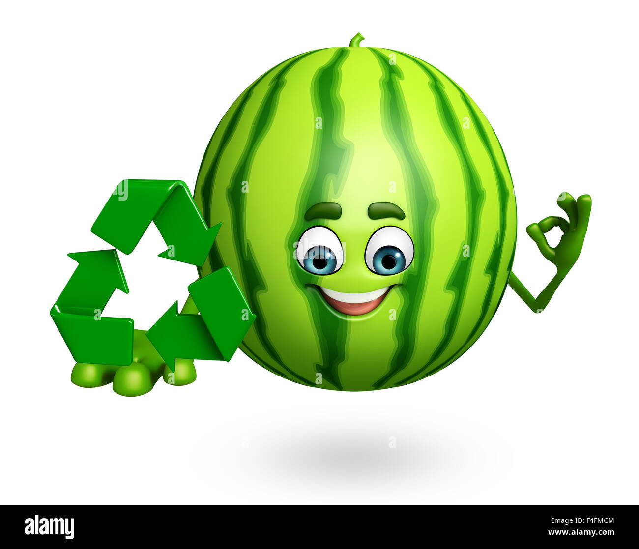 3d rendered illustration of watermelon cartoon character Stock Photo ...