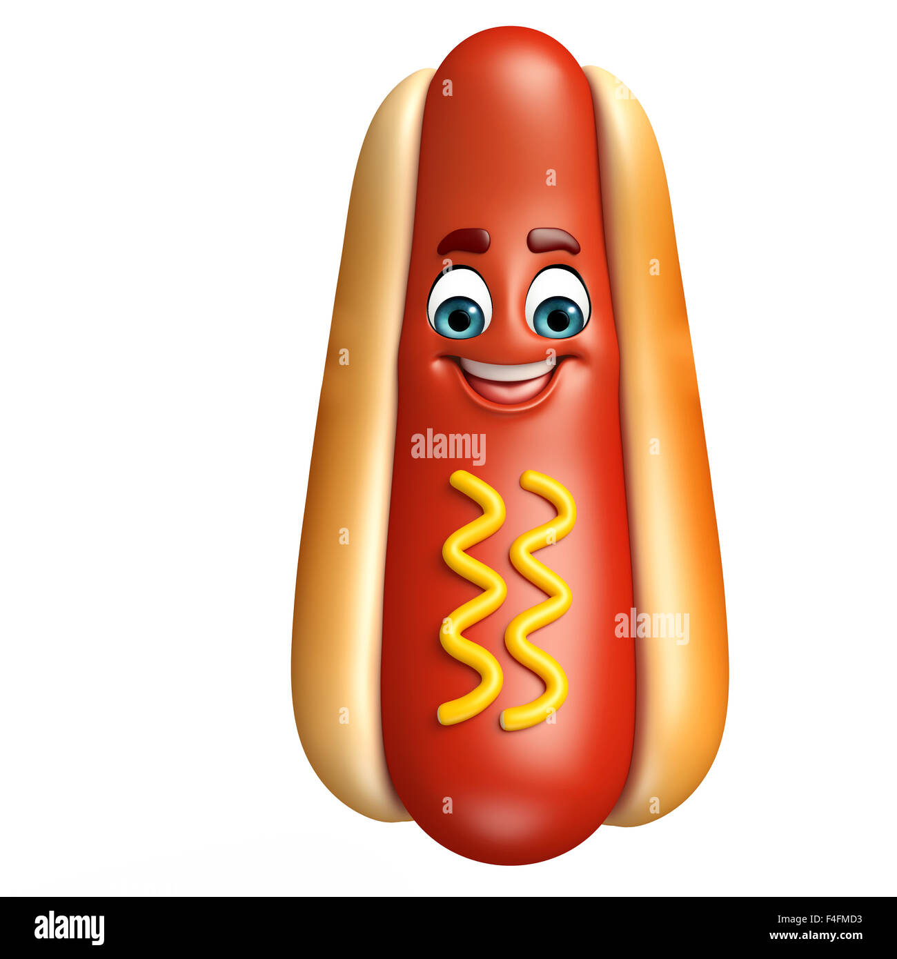 3d rendered illustration of hot dog cartoon character Stock Photo - Alamy