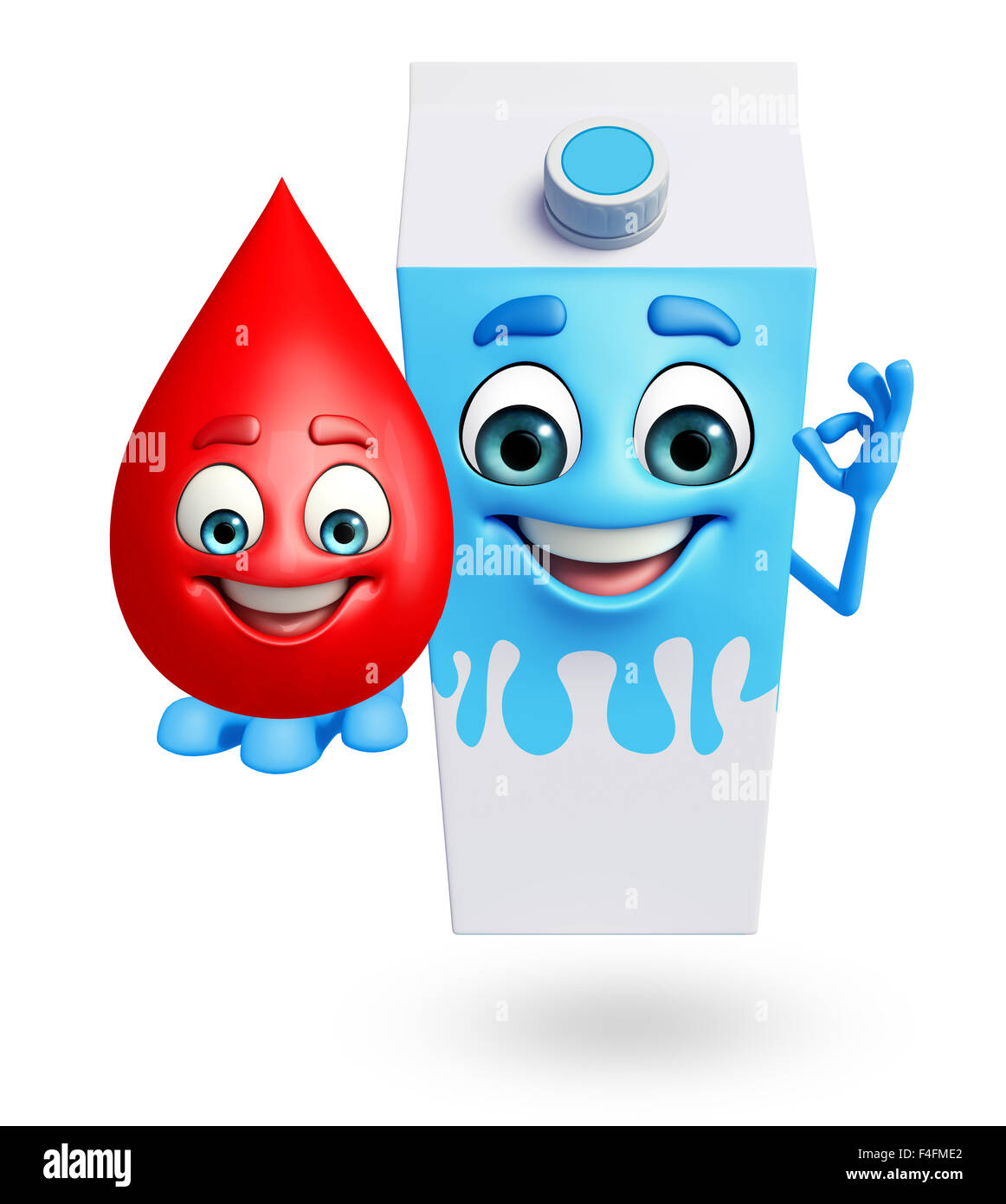 3d rendered illustration of milk cartoon character Stock Photo - Alamy