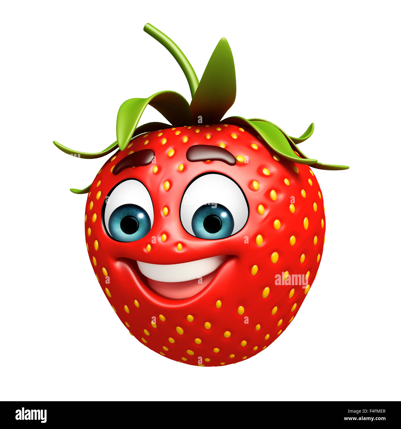 3d rendered illustration of strawberry cartoon character Stock Photo ...