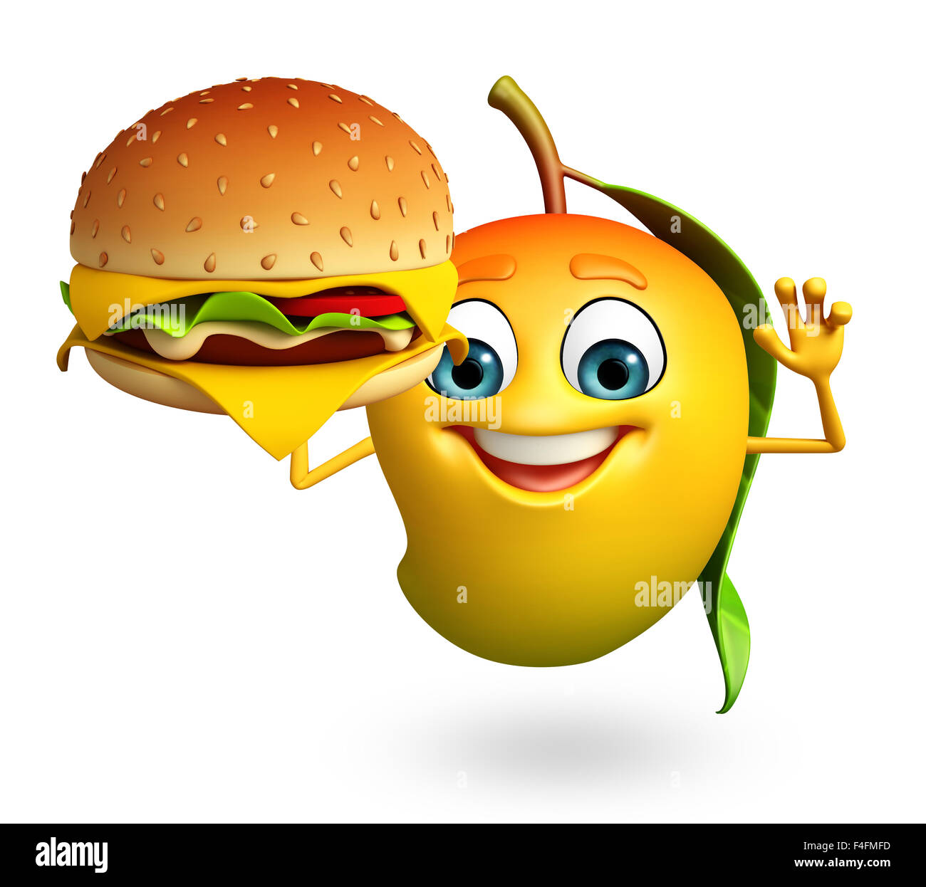 3d rendered illustration of mango cartoon character Stock Photo - Alamy