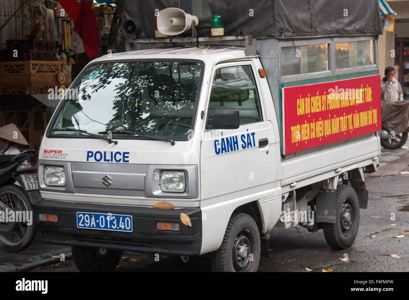Vietnamese police force truck lorry in Hanoi city centre,Vietnam Stock ...