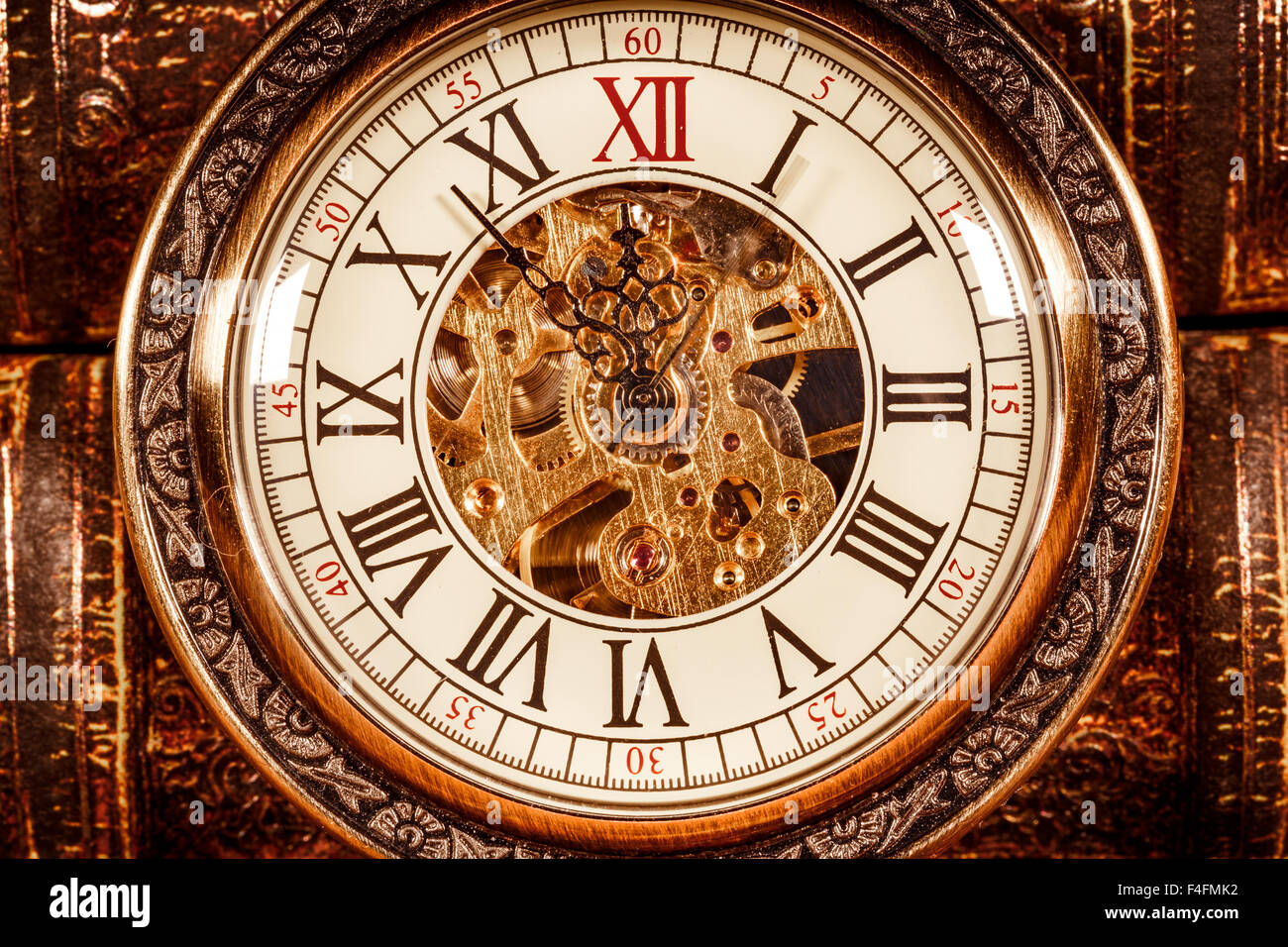 Antique clock dial close-up. Vintage pocket watch Stock Photo - Alamy