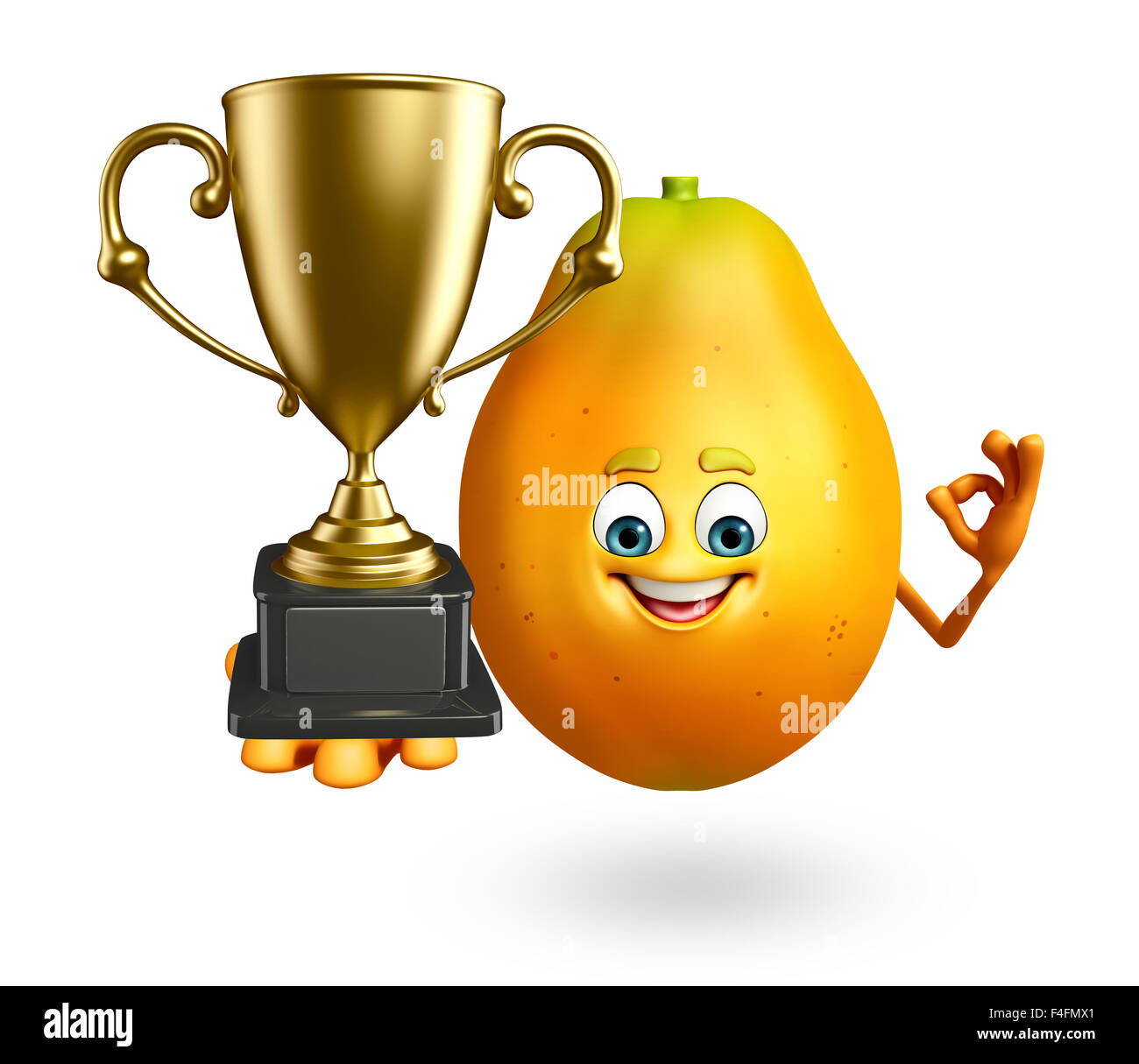 3d rendered illustration of papaya cartoon character Stock Photo - Alamy