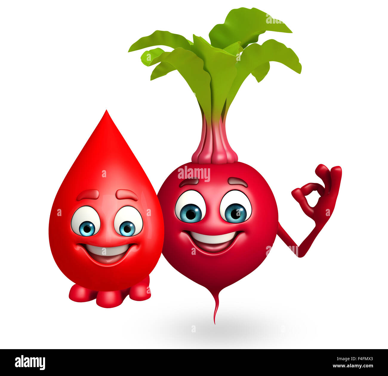 3d rendered illustration of cartoon character of beet root with blood ...