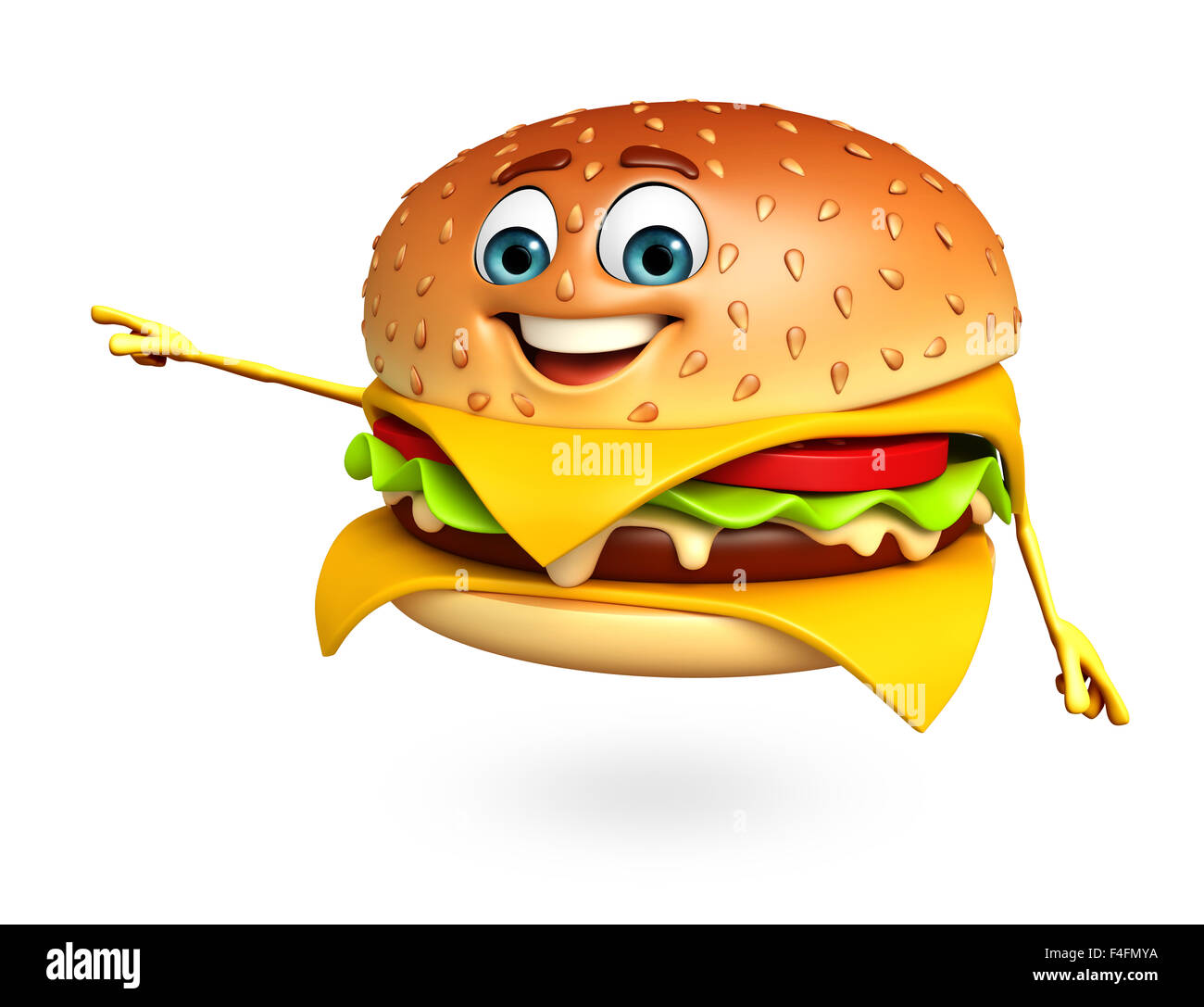 3d rendered illustration of cartoon character of burger Stock Photo - Alamy