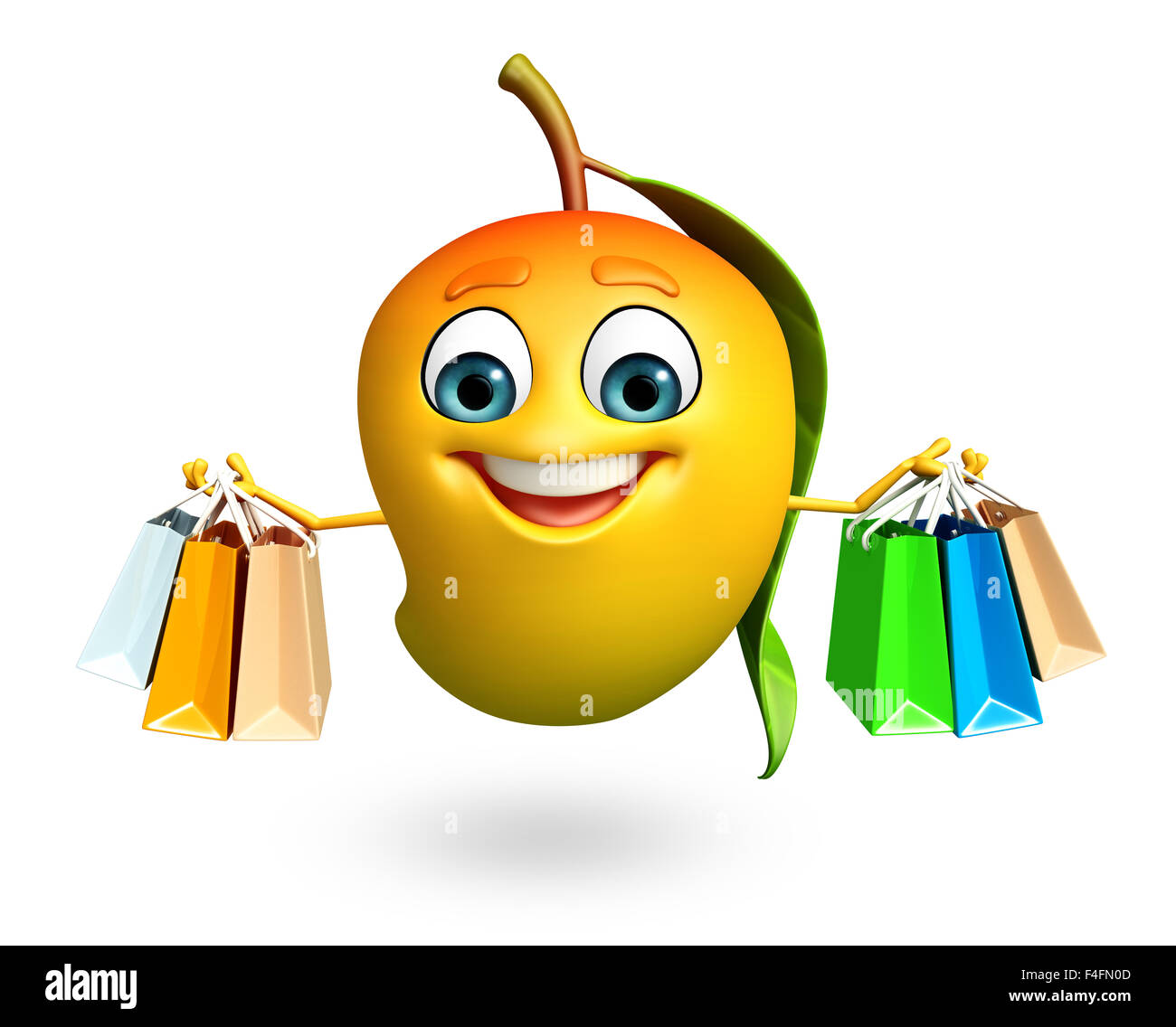 3d rendered illustration of mango cartoon character Stock Photo - Alamy