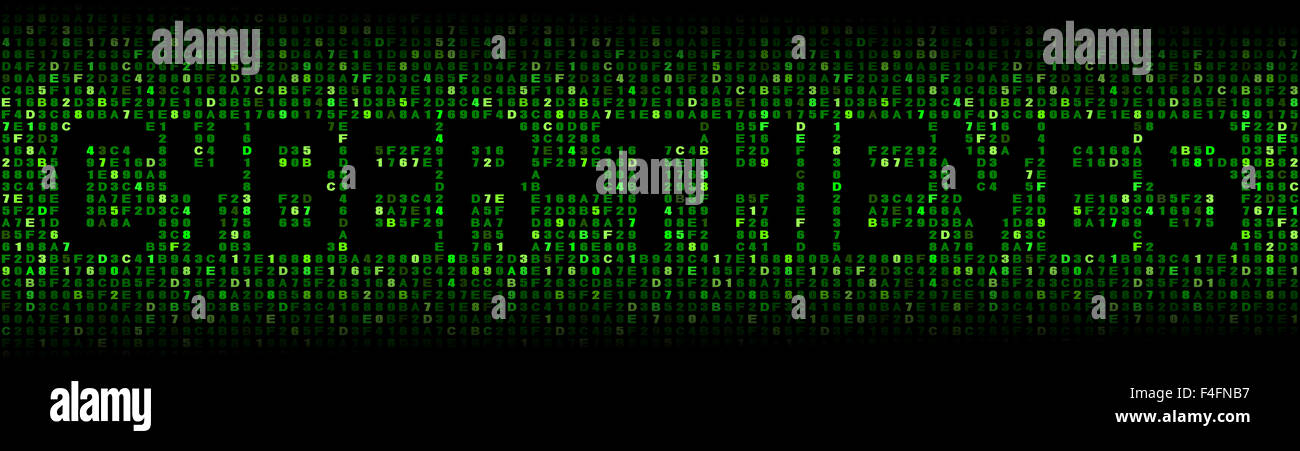 Cyber thieves text on hex code illustration Stock Photo - Alamy