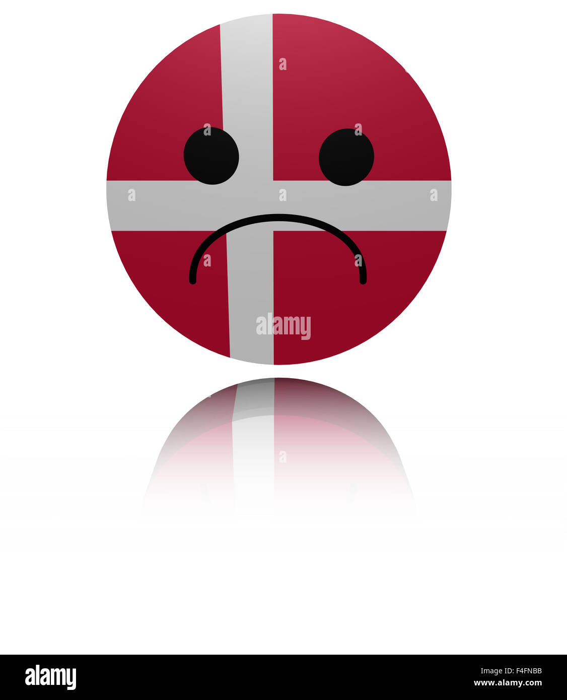 Denmark sad icon with reflection illustration Stock Photo - Alamy