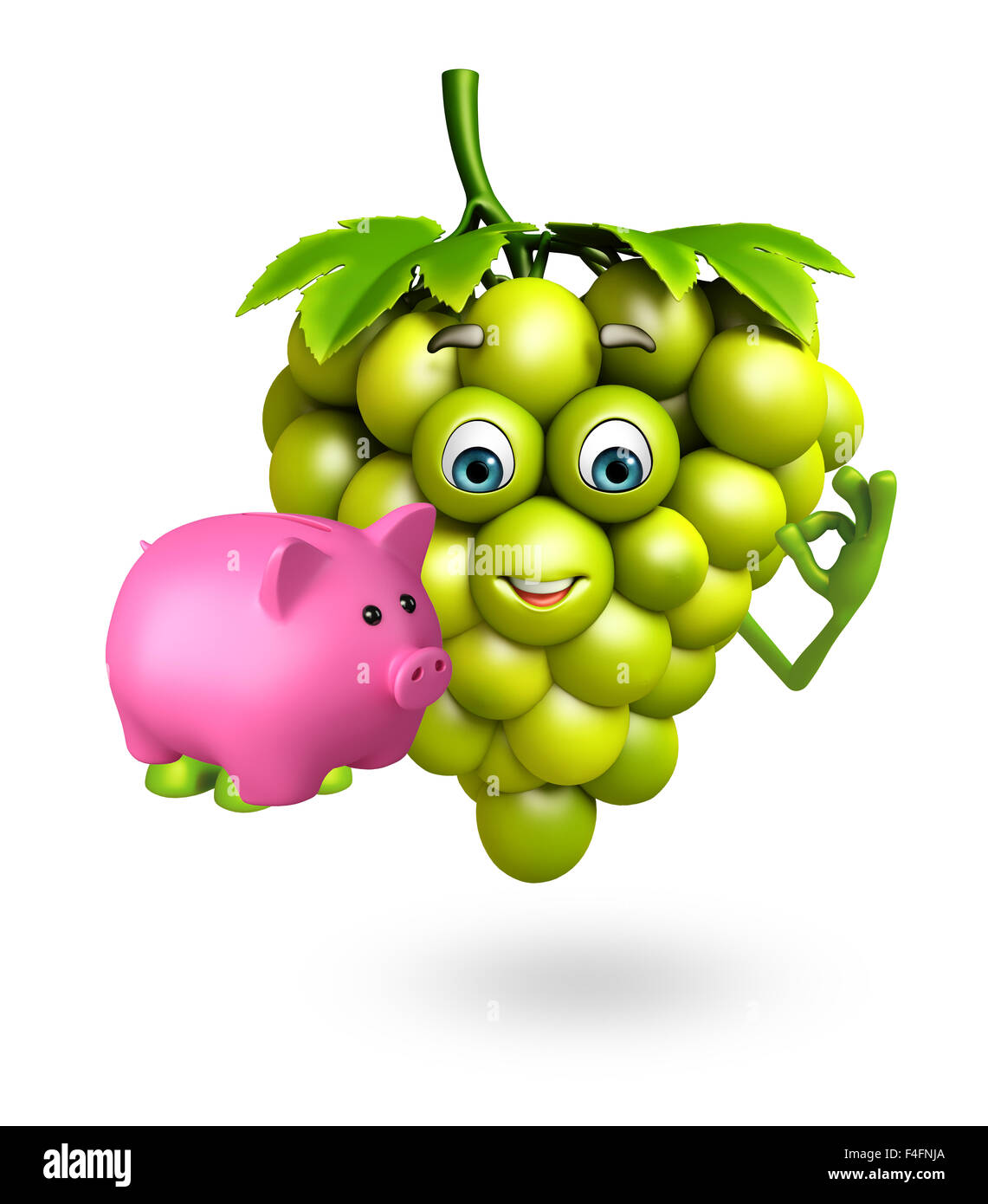 3d rendered illustration of grapes cartoon character Stock Photo - Alamy