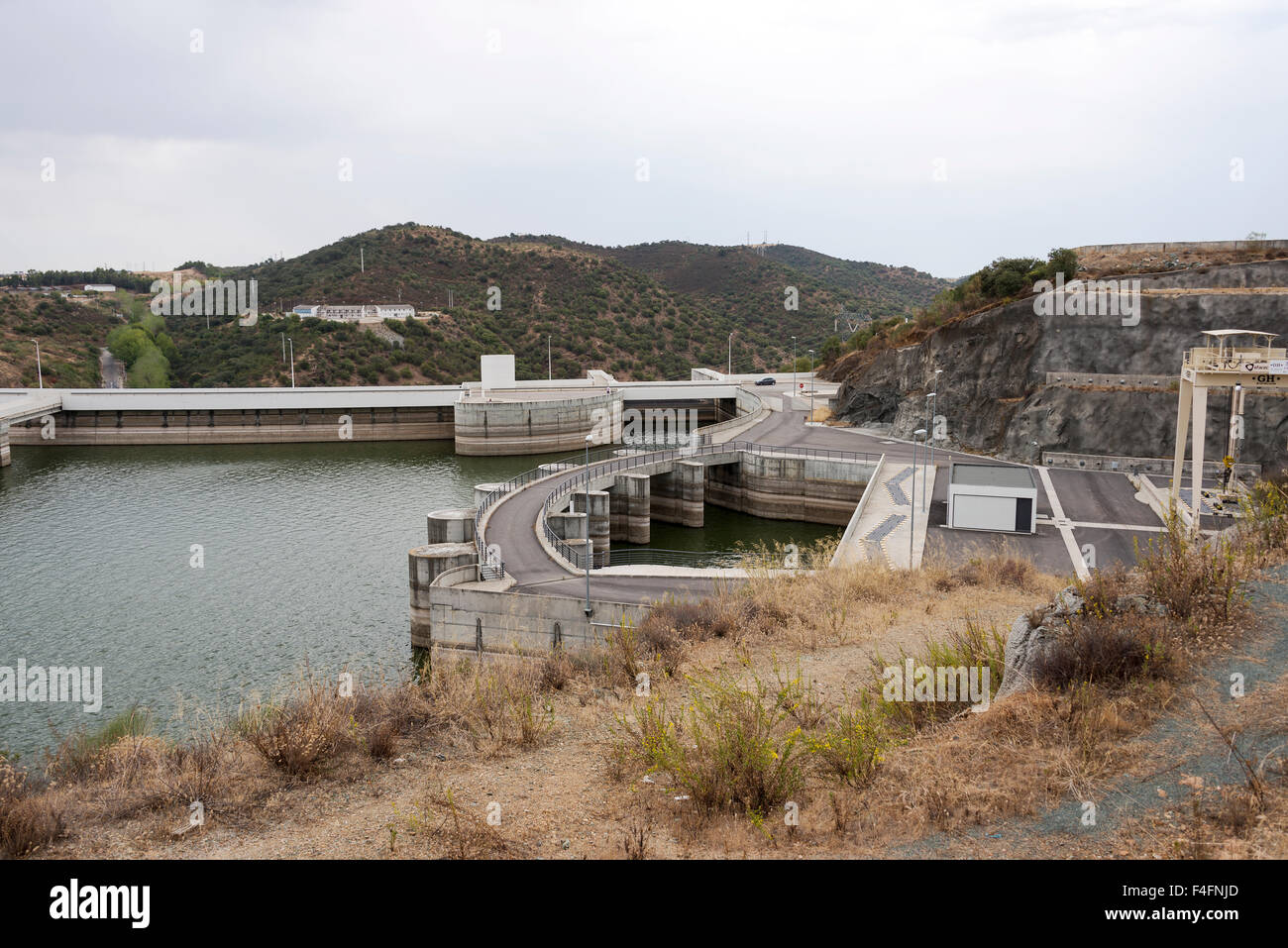 Hydroelectric Power Station of Alqueva. In the Alentejo in Alqueva Lake ...