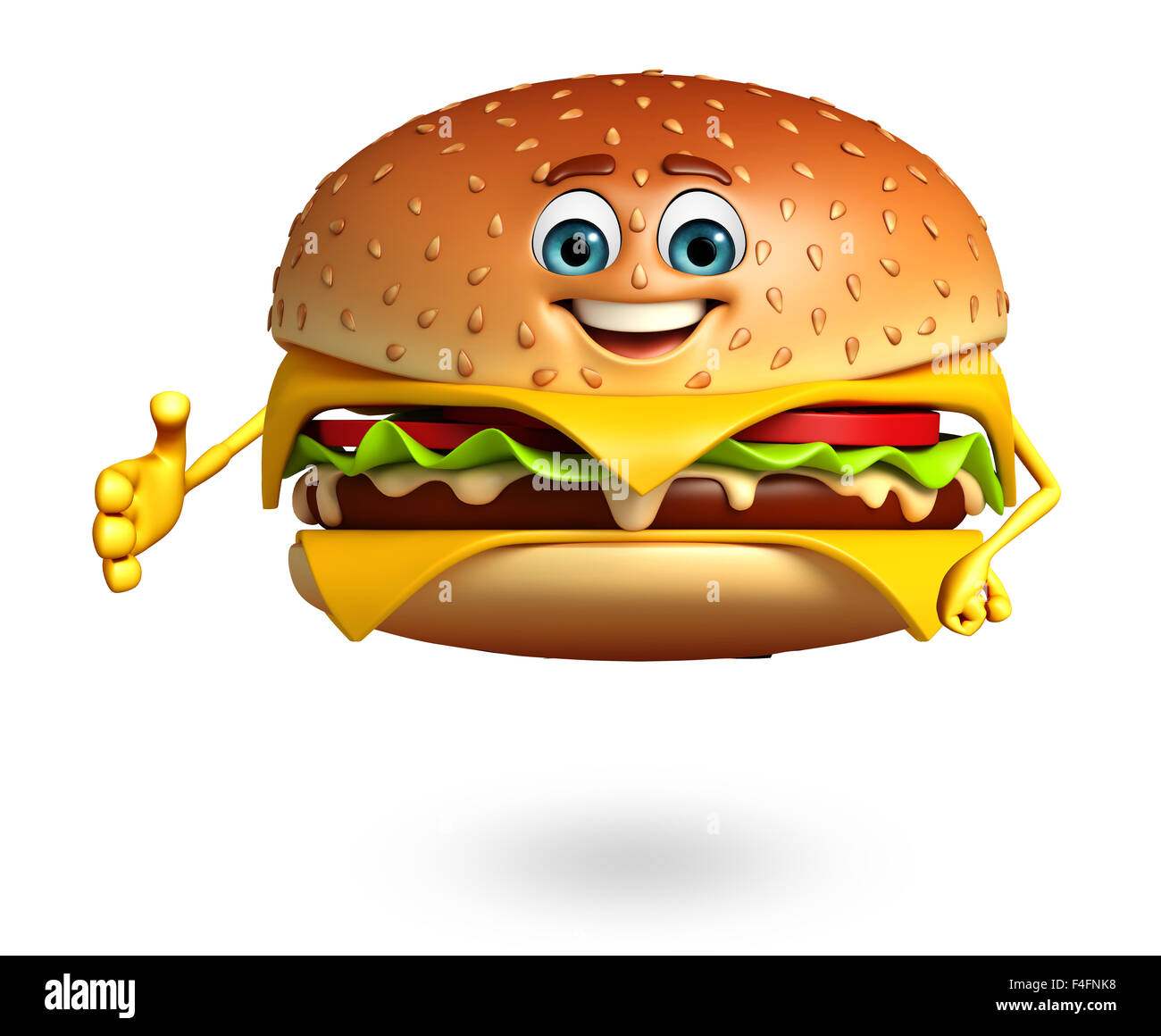 3d rendered illustration of cartoon character of burger Stock Photo - Alamy