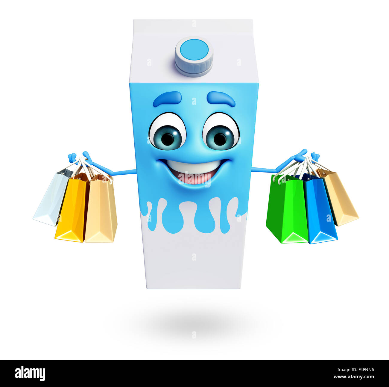 3d rendered illustration of milk cartoon character Stock Photo - Alamy