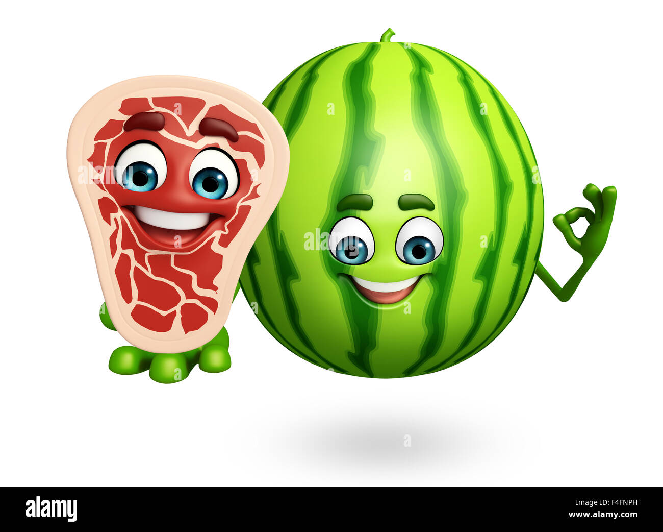 3d rendered illustration of watermelon cartoon character Stock Photo ...