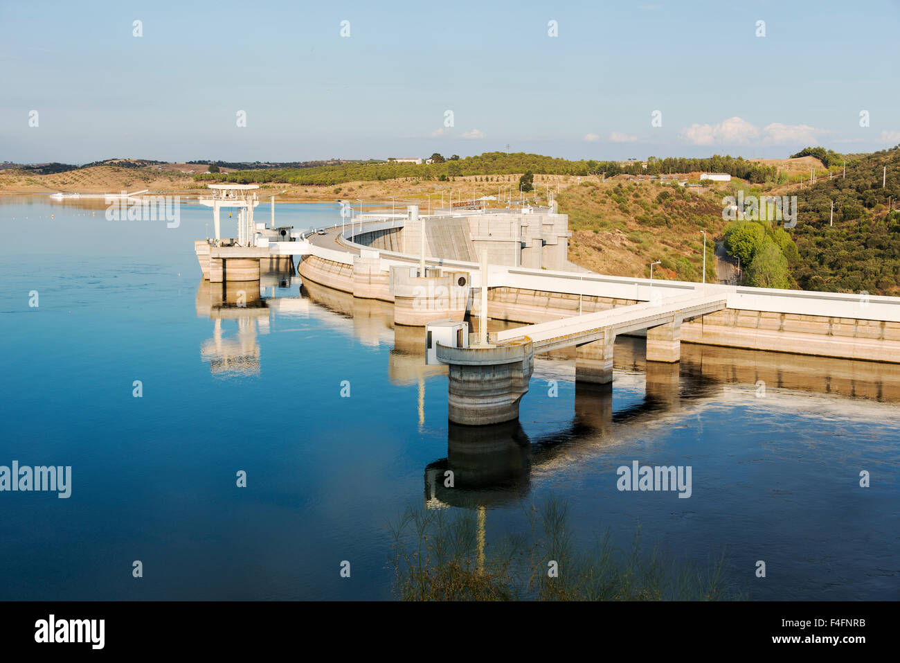 Hydroelectric Power Station of Alqueva. In the Alentejo in Alqueva Lake ...