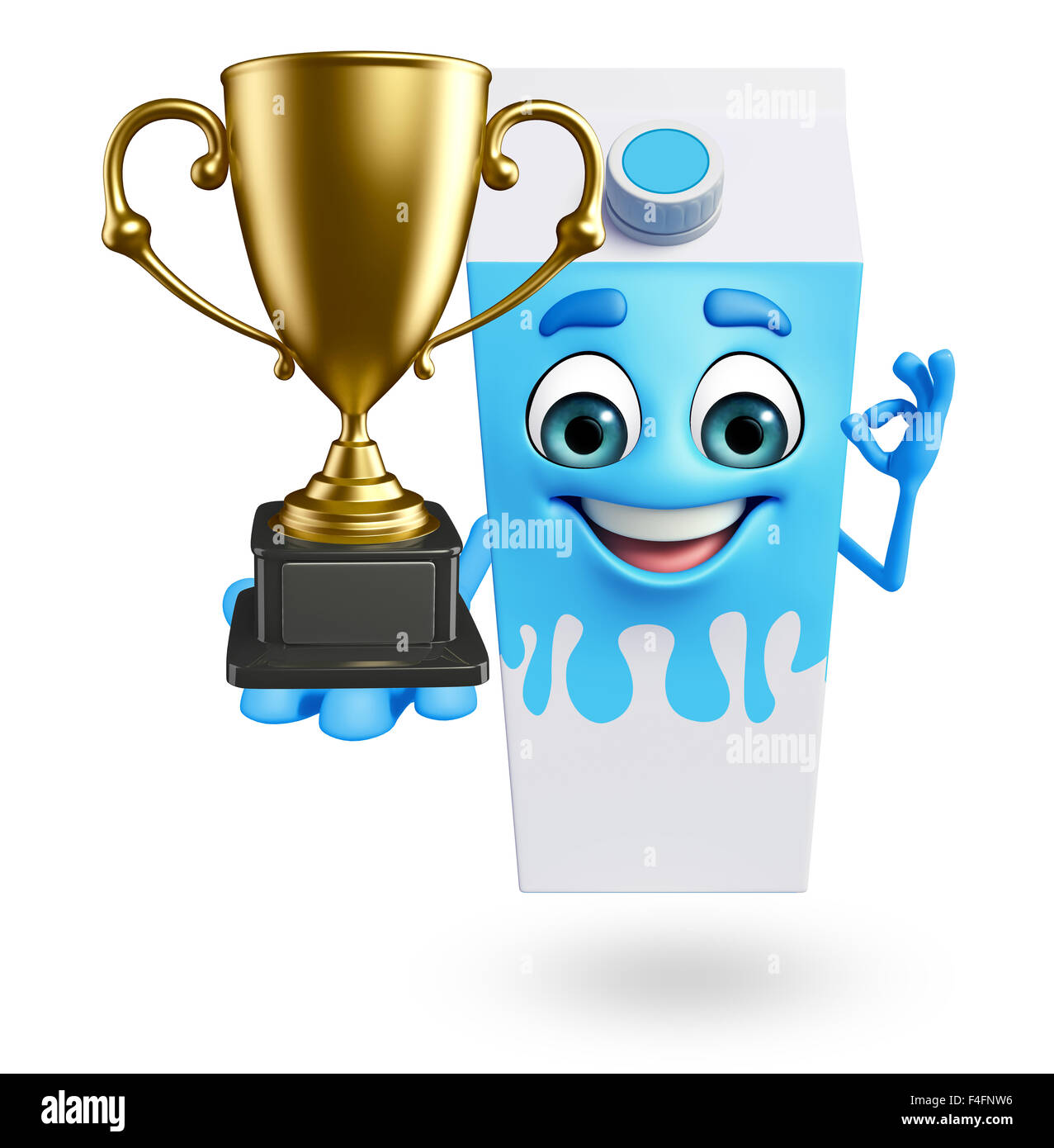 3d rendered illustration of milk cartoon character Stock Photo - Alamy
