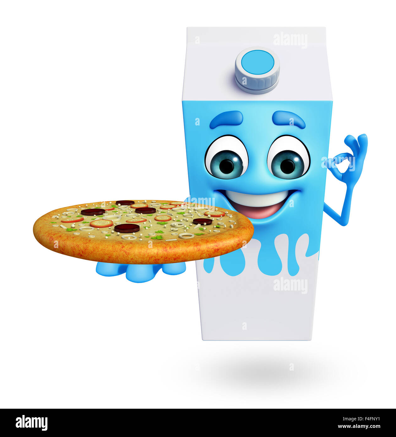 3d rendered illustration of milk cartoon character Stock Photo - Alamy