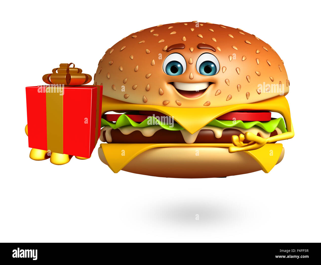 3d rendered illustration of cartoon character of burger Stock Photo - Alamy