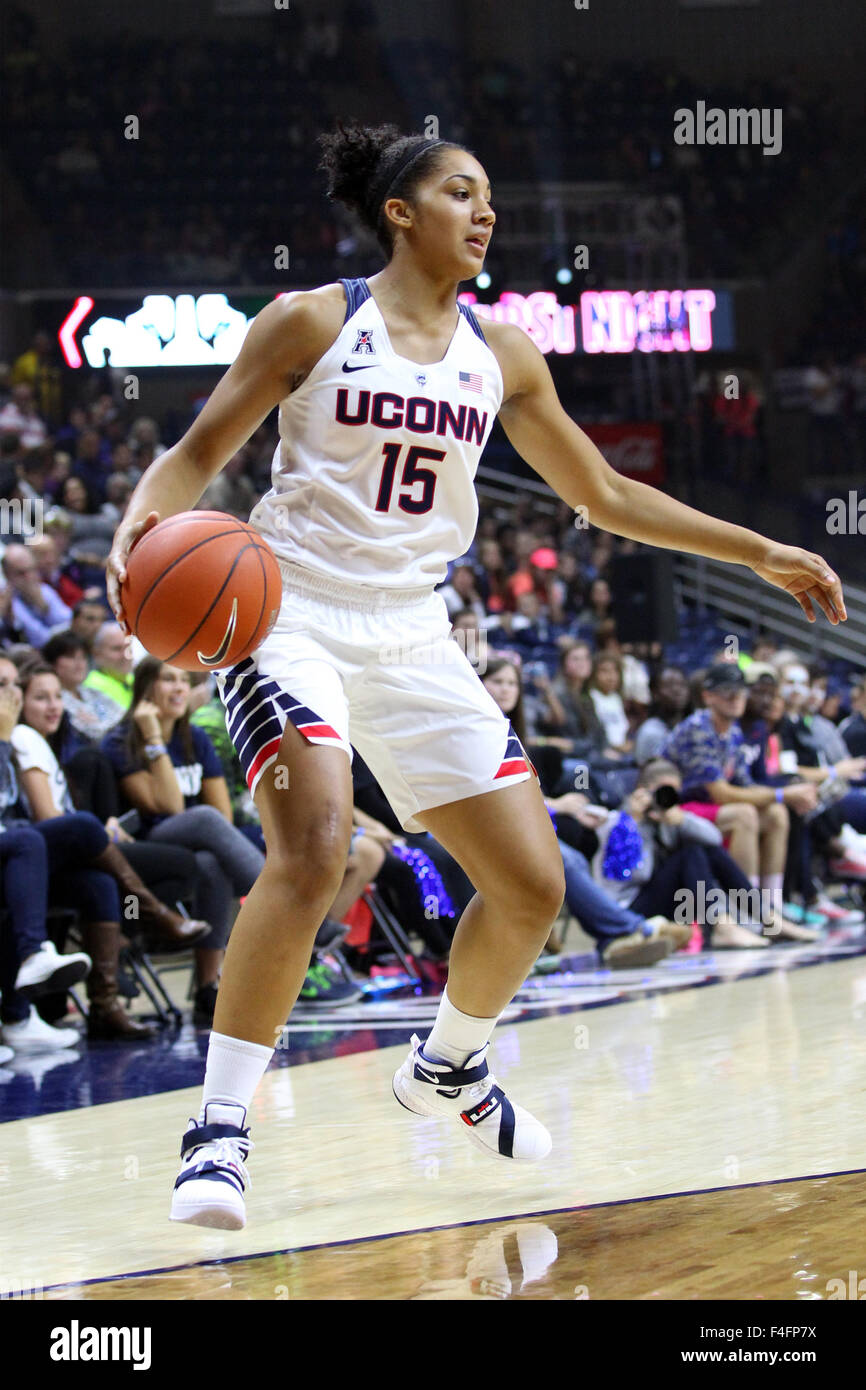 October 16, 2015; Storrs, CT, USA; Connecticut Huskies guard Gabby ...