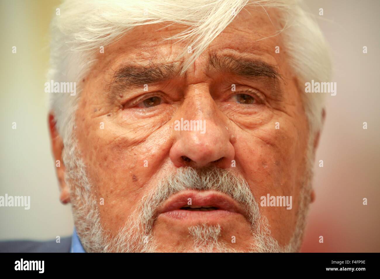 German actor Mario Adorf arrives at the booth of German daily newspaper ...
