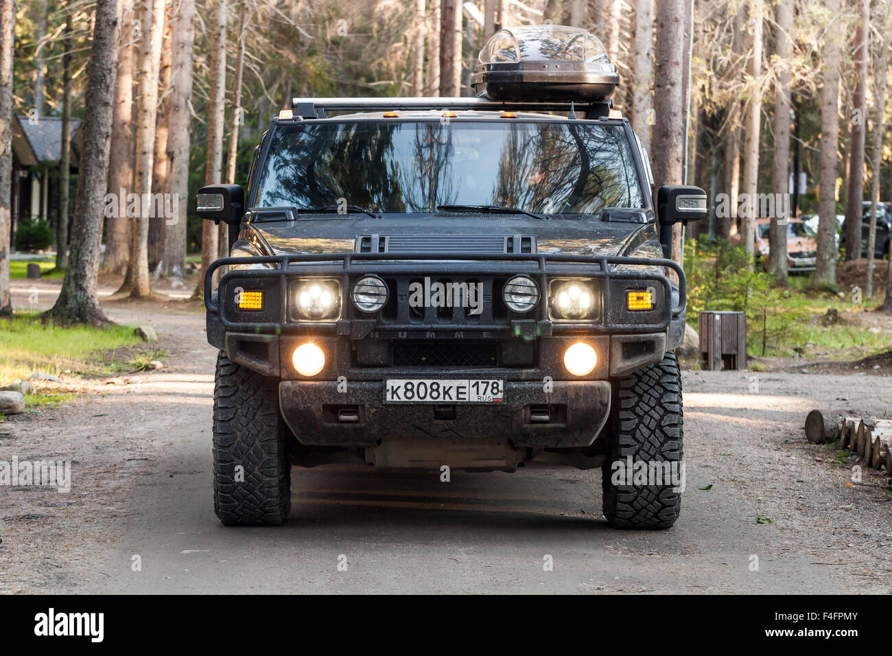 Saint-Petersburg, Russia - October 11, 2015: Black Hummer H2 vehicle ...