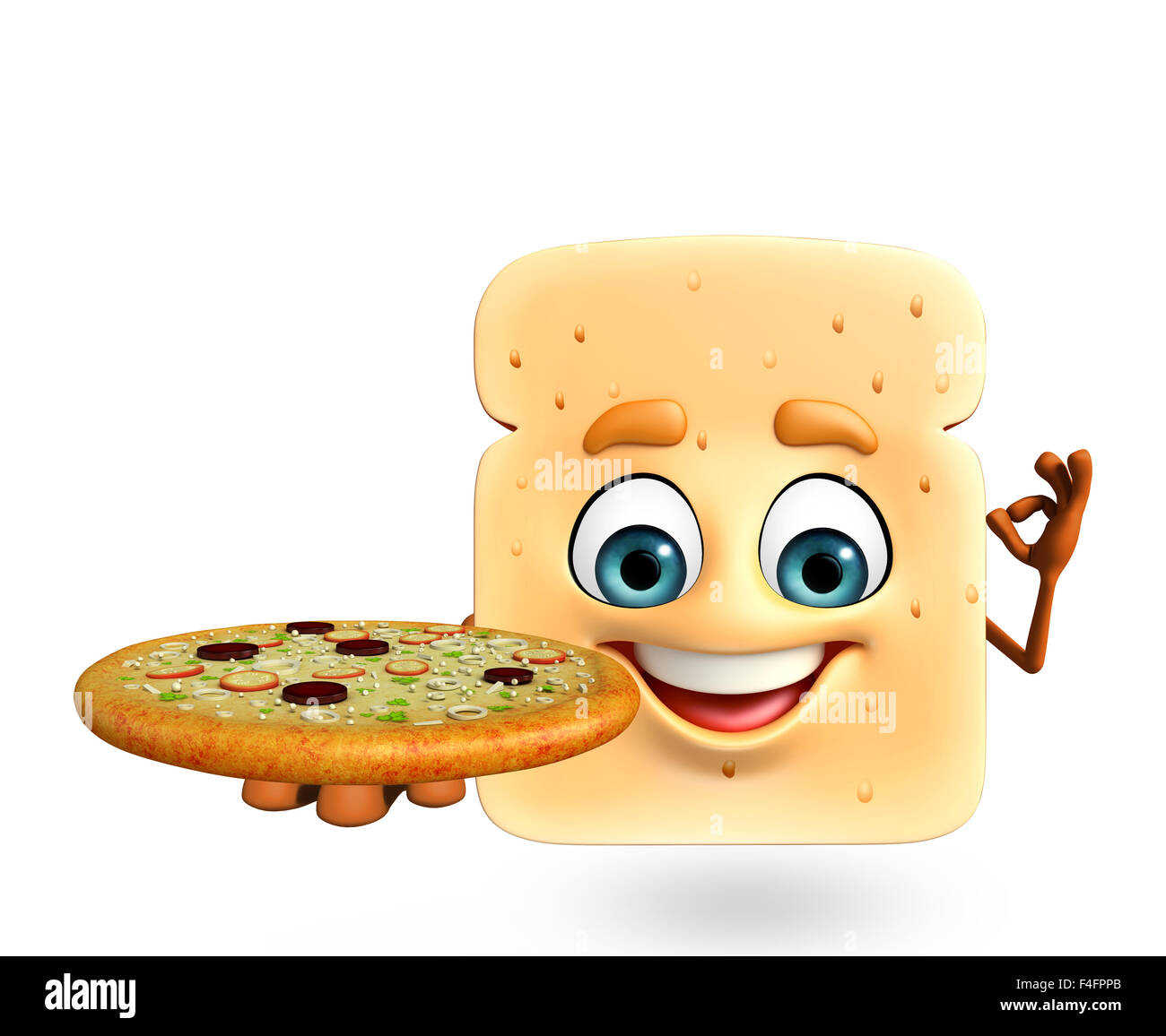 3d rendered illustration of cartoon character of bread Stock Photo - Alamy