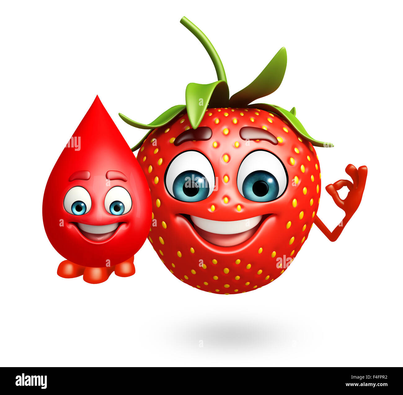 3d rendered illustration of strawberry cartoon character Stock Photo ...