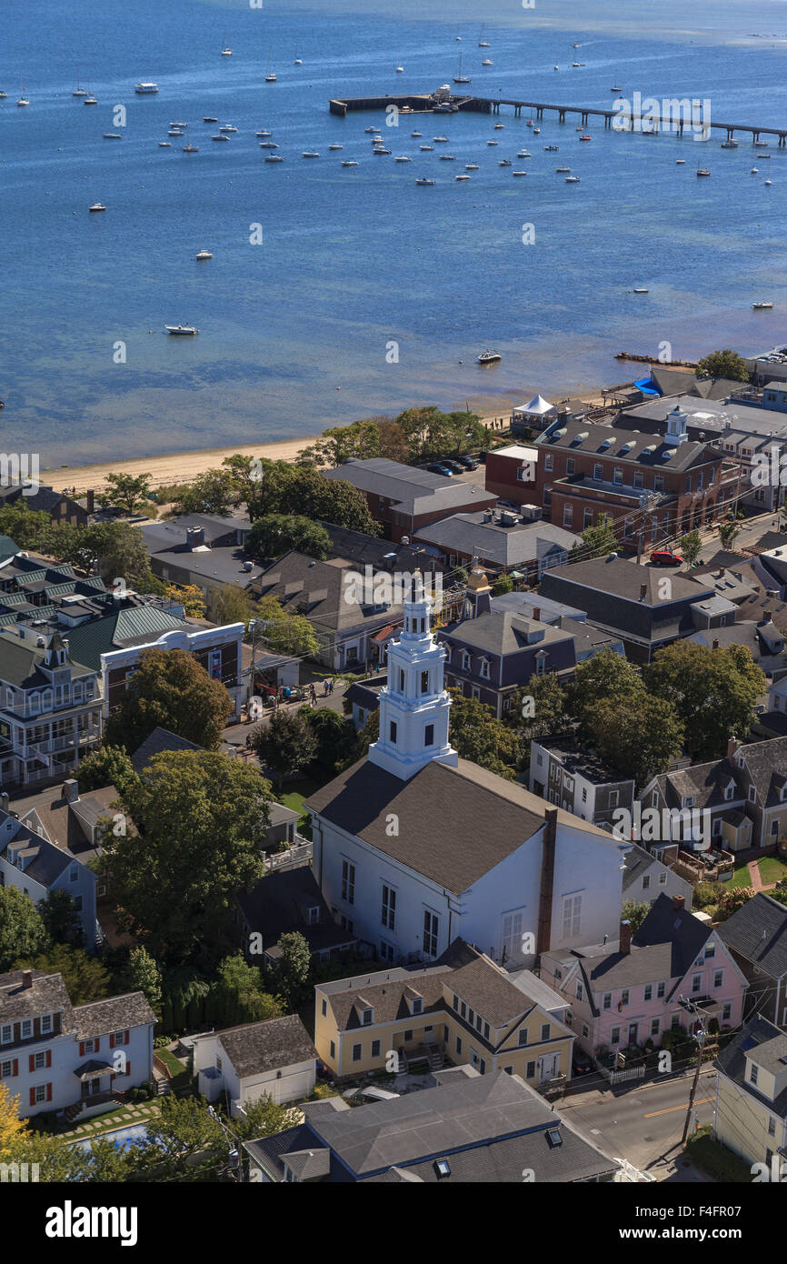 Provincetown, Massachusetts, Cape Cod city view and beach and ocean ...