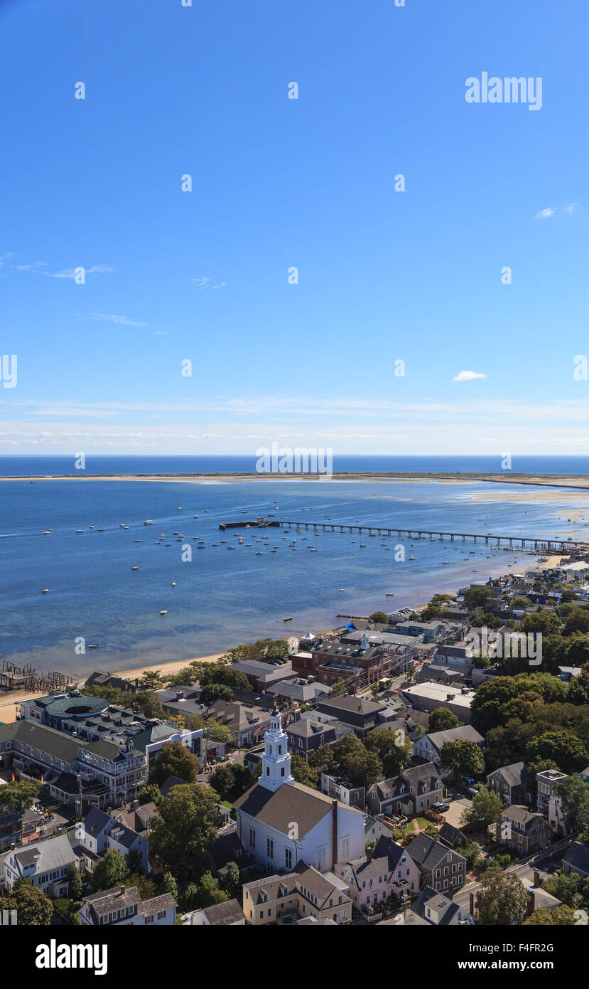 Provincetown, Massachusetts, Cape Cod city view and beach and ocean ...