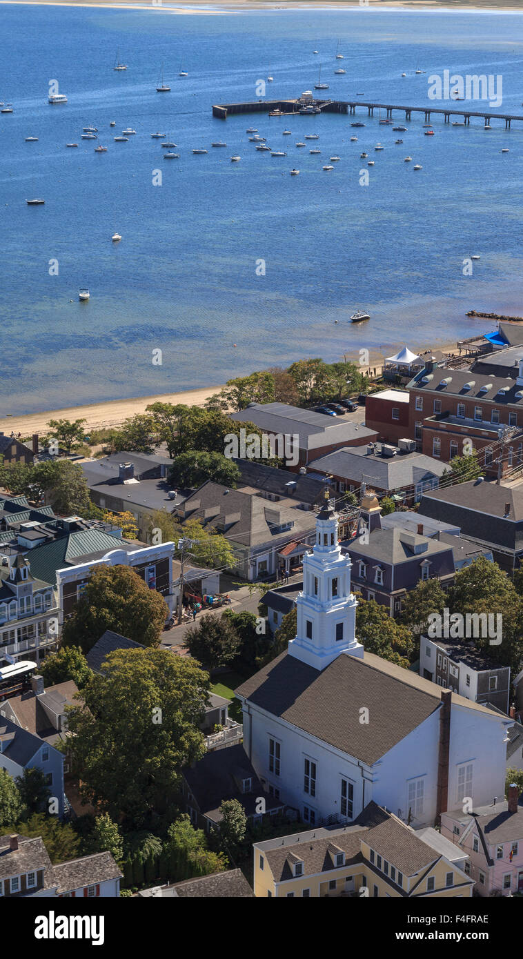 Provincetown, Massachusetts, Cape Cod city view and beach and ocean ...