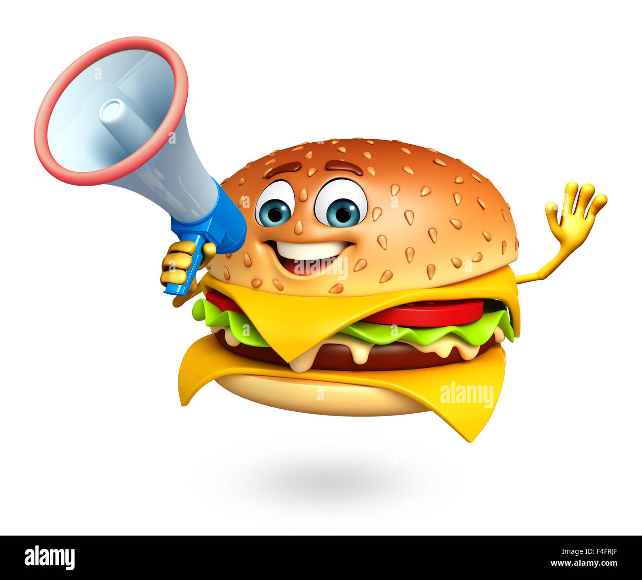 3d rendered illustration of cartoon character of burger Stock Photo - Alamy