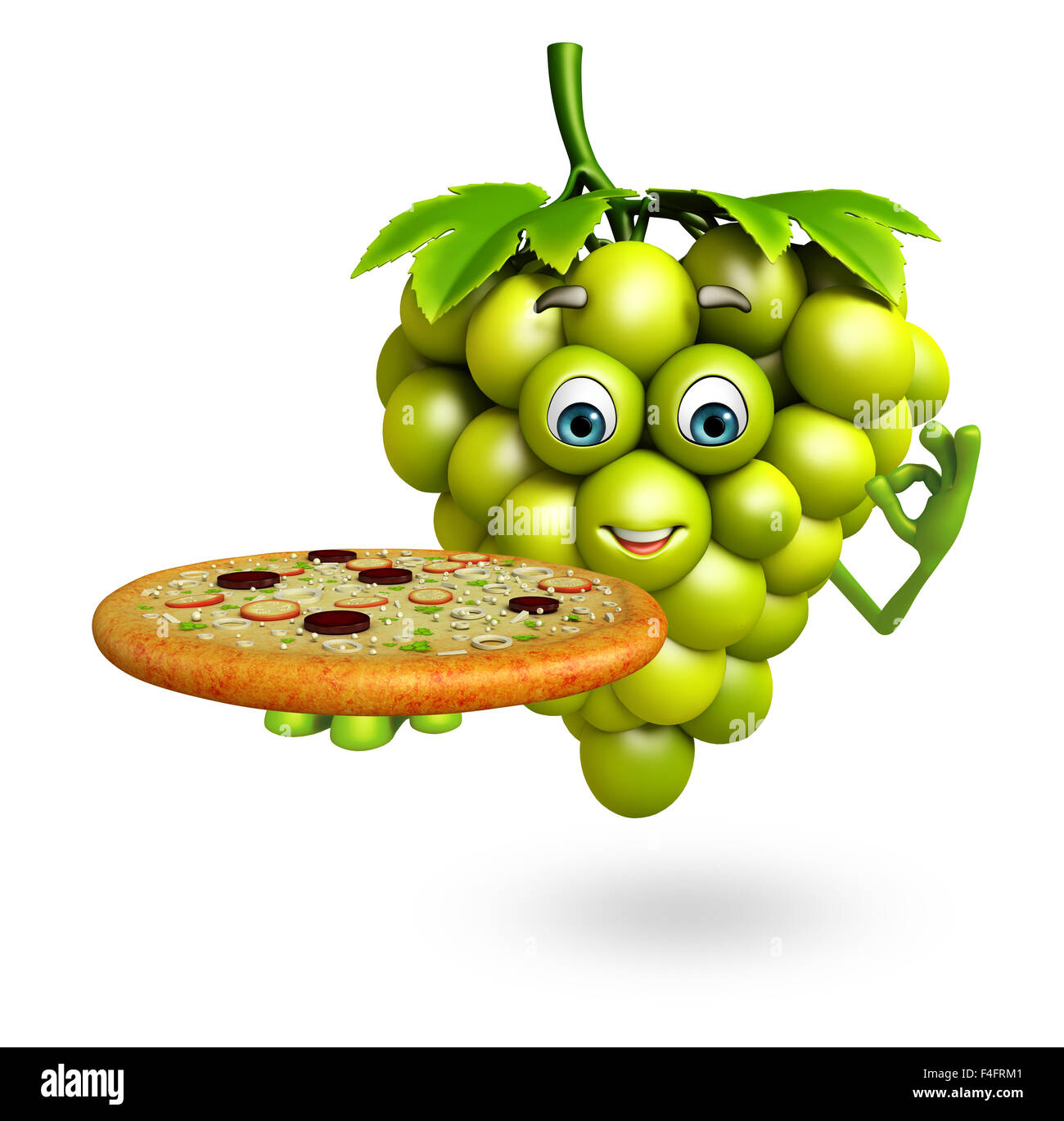 3d rendered illustration of grapes cartoon character Stock Photo - Alamy