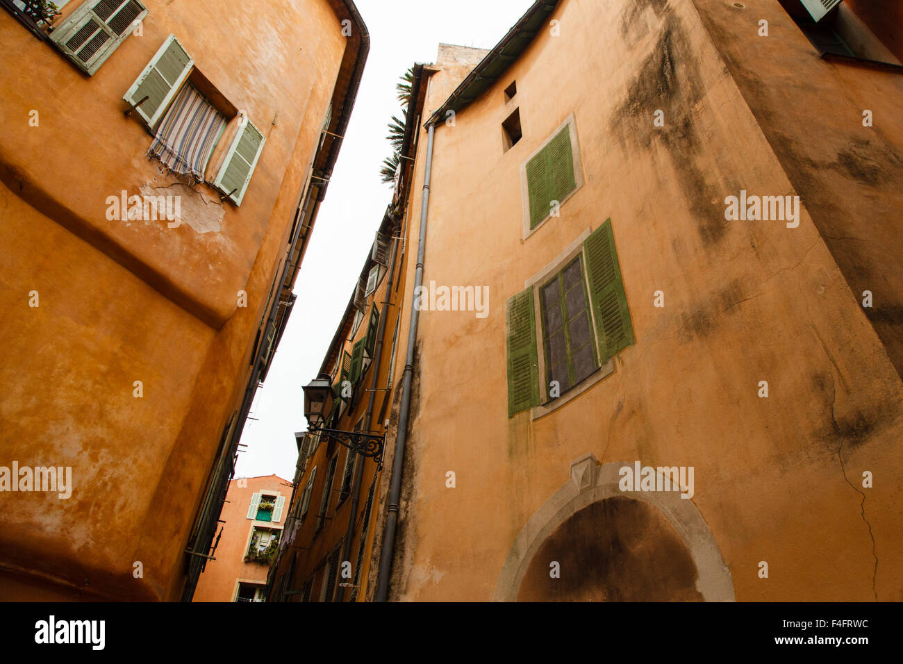 Medieval streets in the Old town, the Vieille Ville, of Nice in the ...