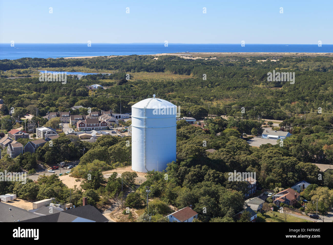 Provincetown, Massachusetts, Cape Cod city view and beach and ocean ...
