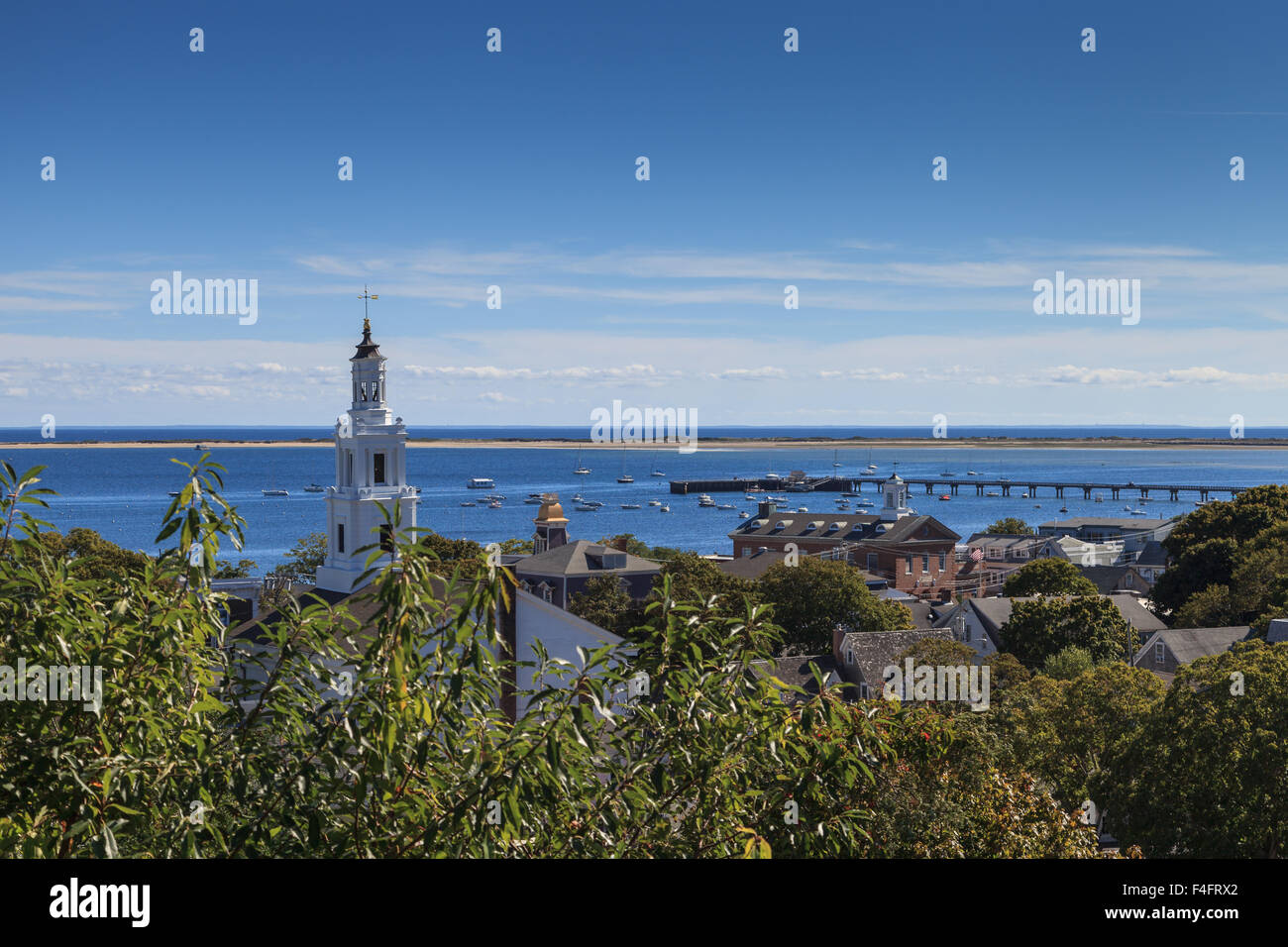 Provincetown, Massachusetts, Cape Cod city view and beach and ocean ...