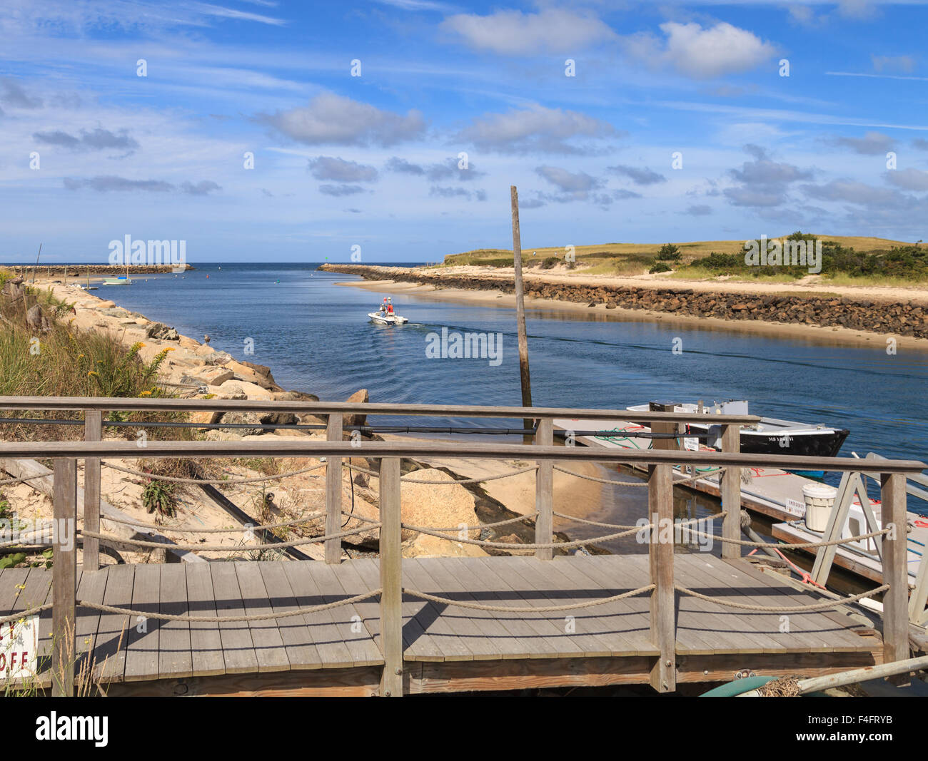 Sesuit Harbor in Dennis, Massachusetts on Cape Cod in the summer Stock ...