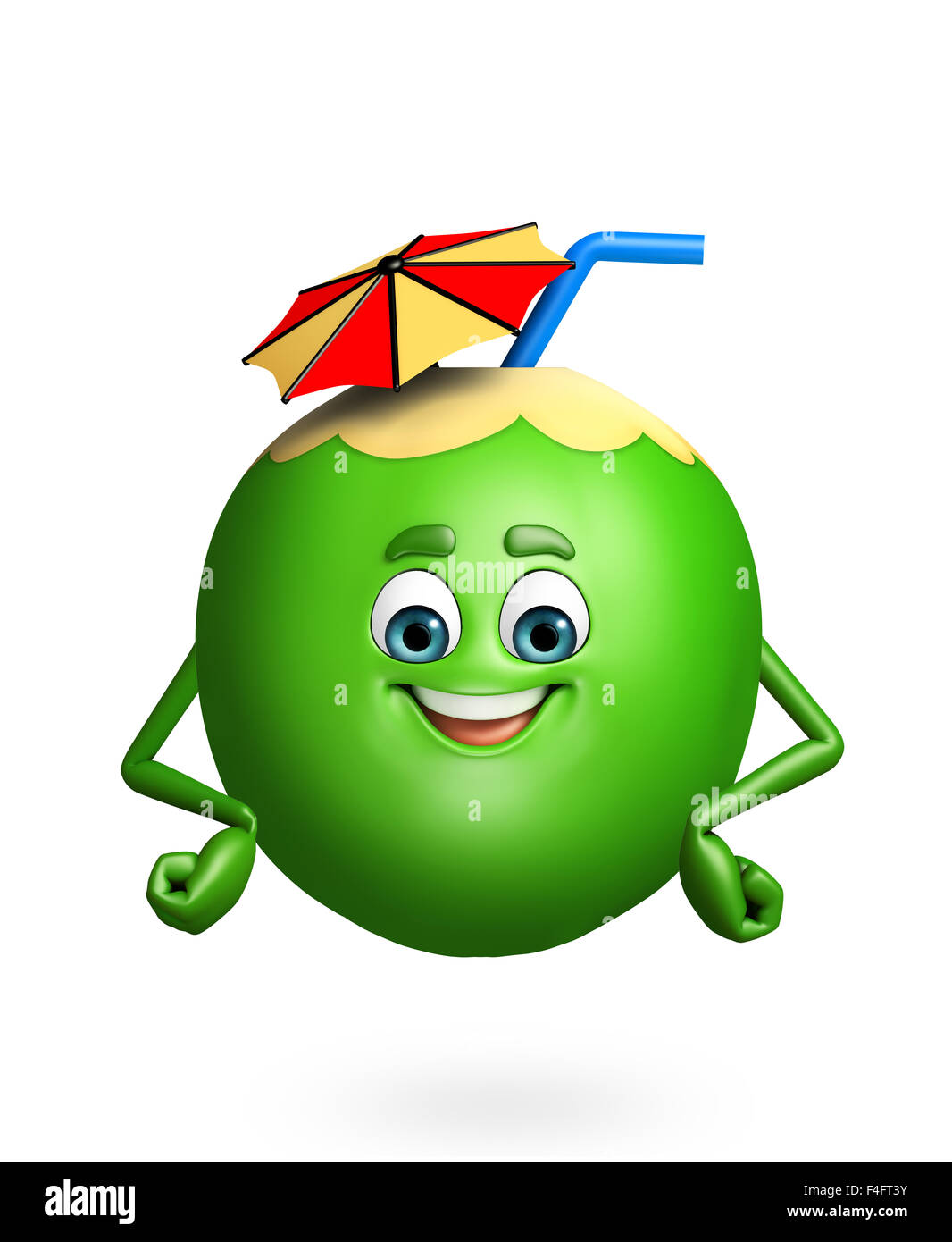 3d rendered illustration of coconut cartoon character Stock Photo - Alamy