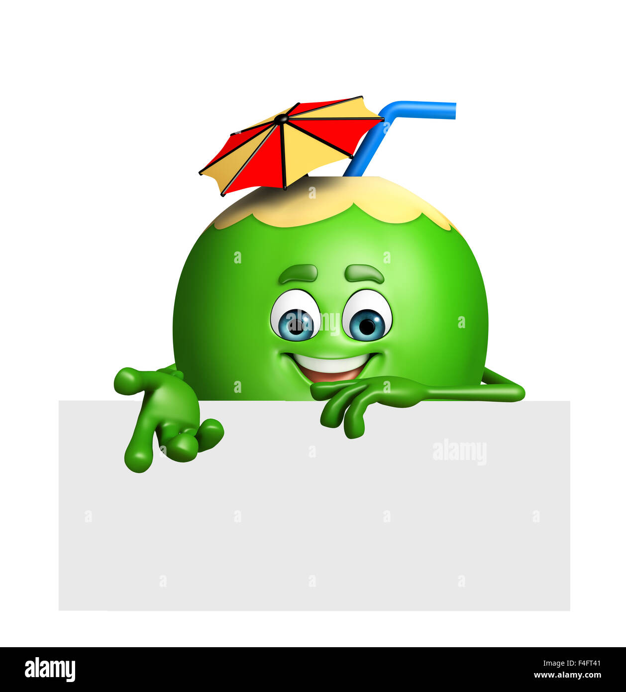 3d rendered illustration of coconut cartoon character Stock Photo - Alamy