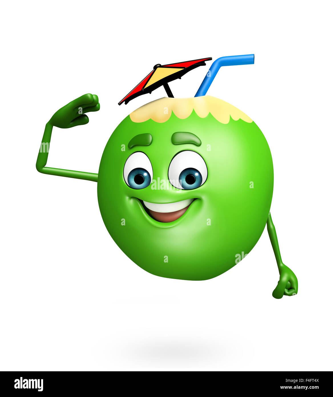 3d rendered illustration of coconut cartoon character Stock Photo - Alamy